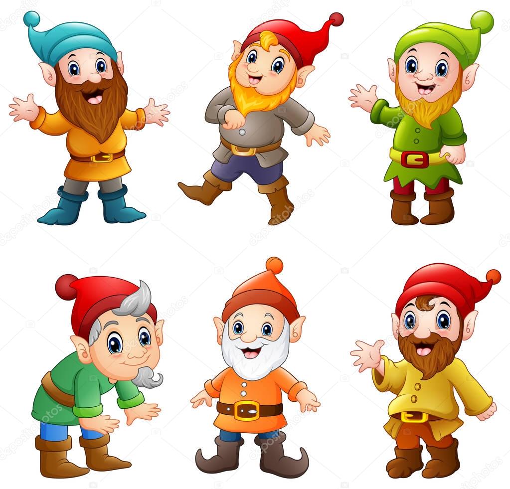 Set of cartoon happy dwarf — Stock Vector © dualoro #156946720
