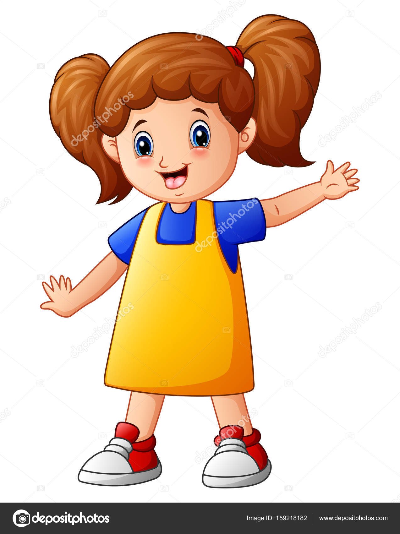 Linda chica de dibujos animados Vector de stock #159218182 de ©dualoro