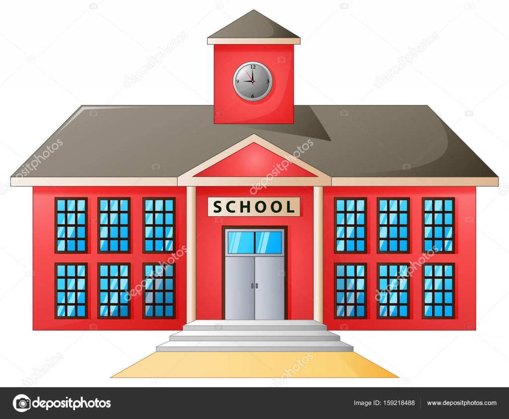 Cartoon High School Building