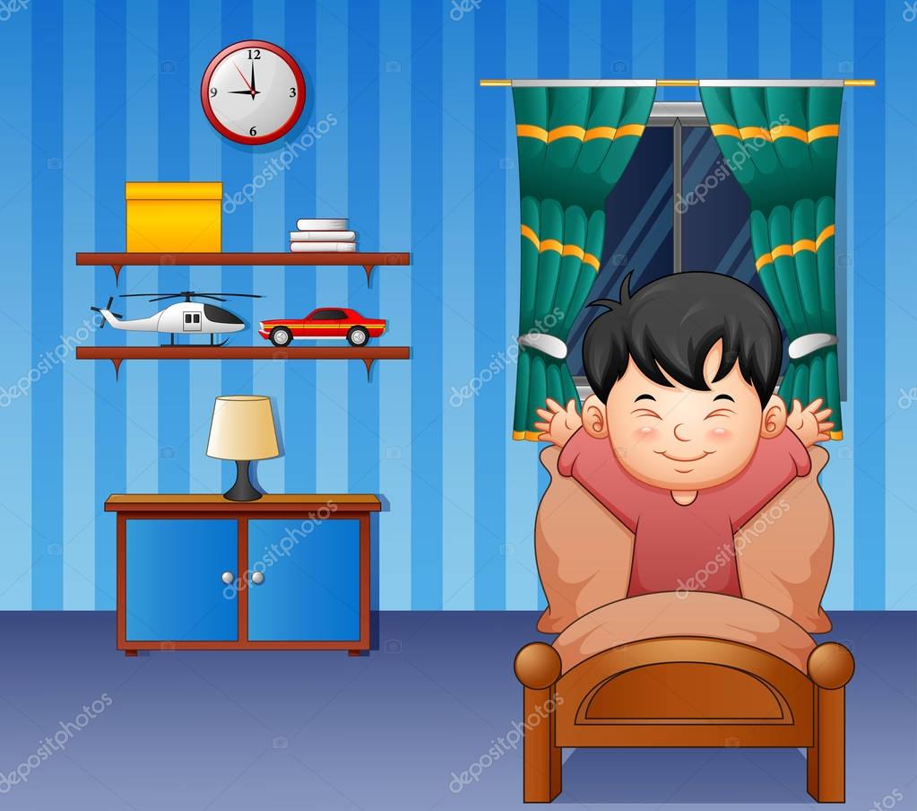 Clipart Per Bambini Prima Di Andare A Letto Kid Sitting In Bed
