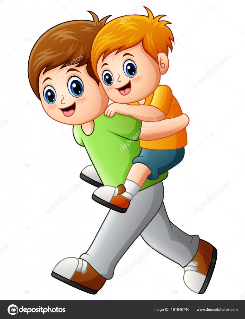 Brothers Hugging Clipart