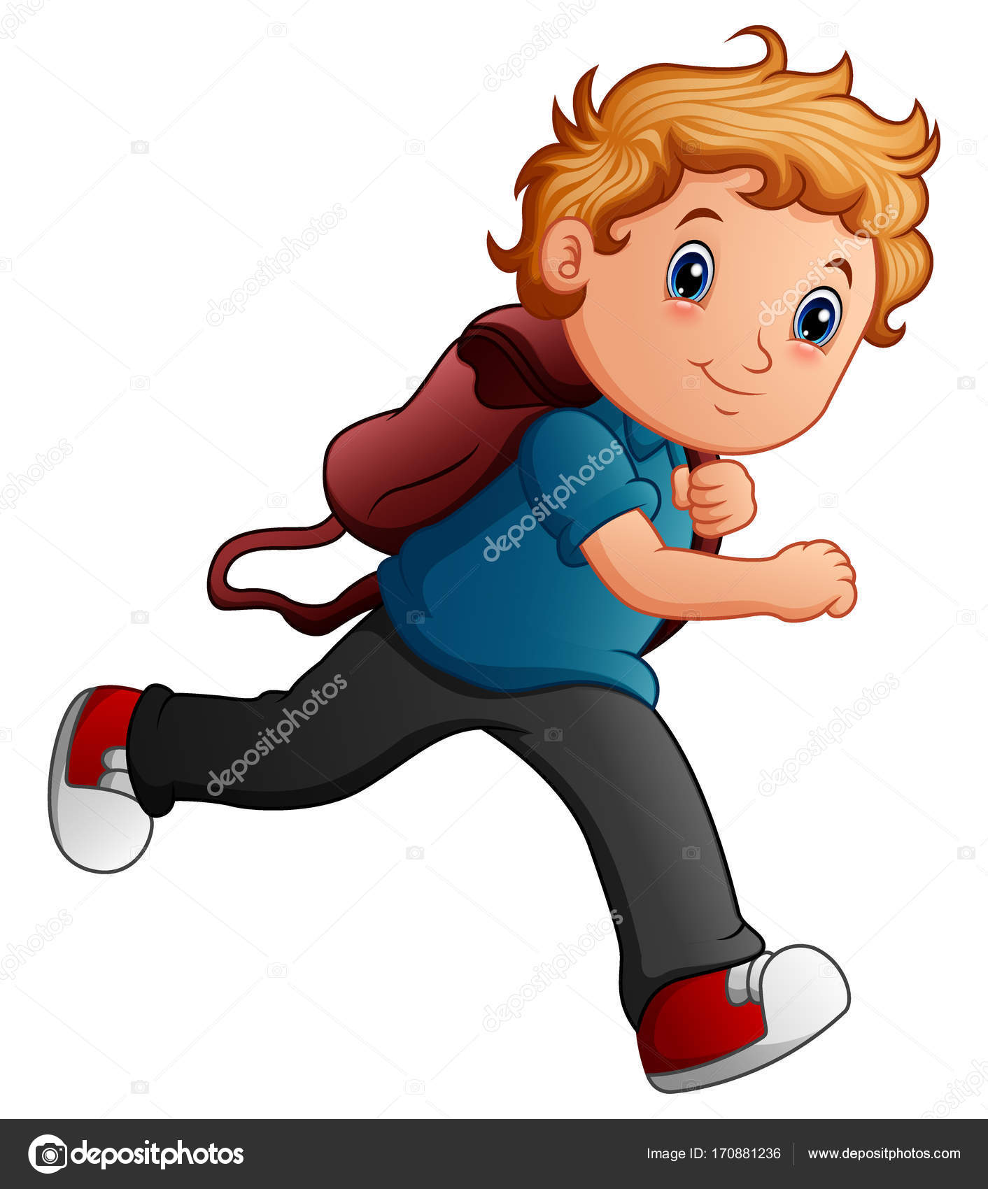 School boy cartoon running Stock Vector Image by ©dualoro #170881236