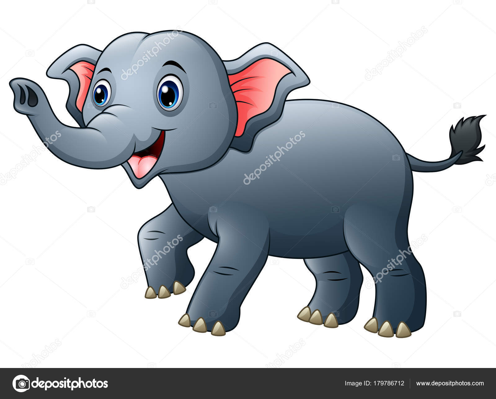 Ilustración Vectorial Dibujos Animados Elefante Lindo Vector de Stock ...