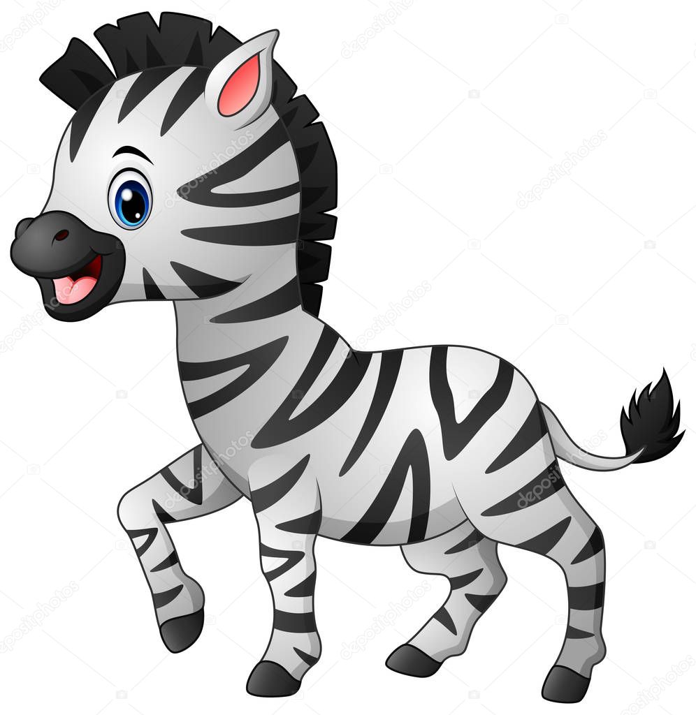 Vector Illustration Cute Zebra Cartoon — Stock Vector © dualoro #179787390