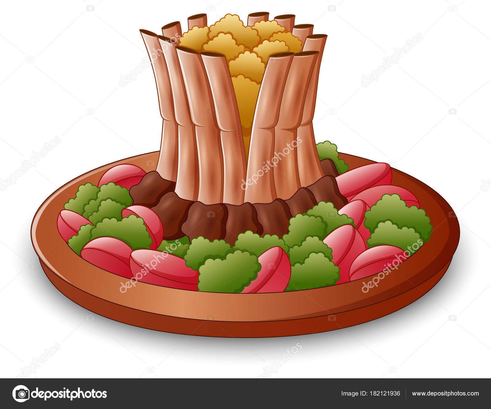 Cartoon Plate Of Ribs