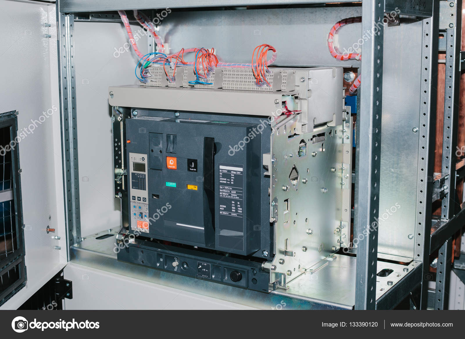 Low voltage cabinet. Uninterrupted power. Electrical power. Stock Photo ...