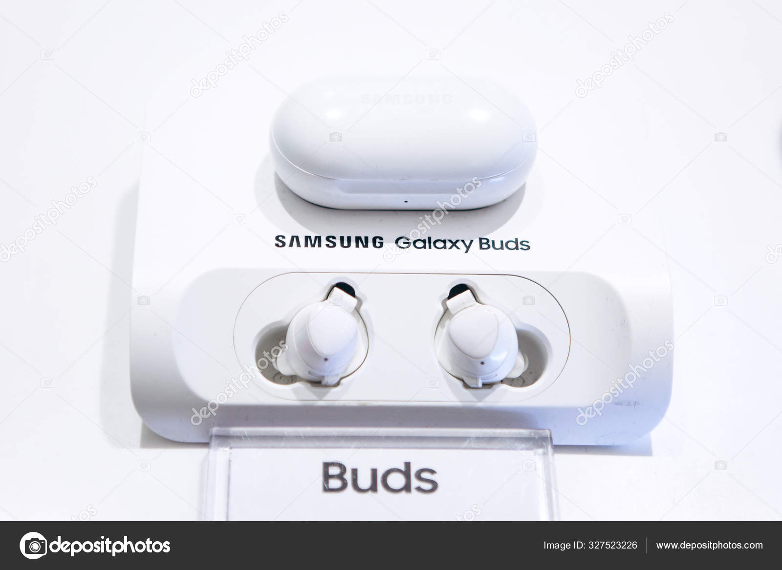 Turkey, Istanbul, December 20, 2019: New modern Samsung Galaxy Buds ...