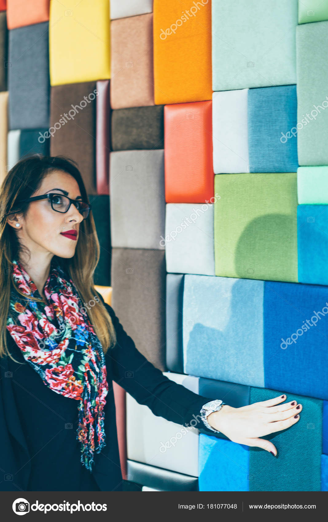 Designer Checking Fabrics Swatches Stock Photo by ©microgen 181077048