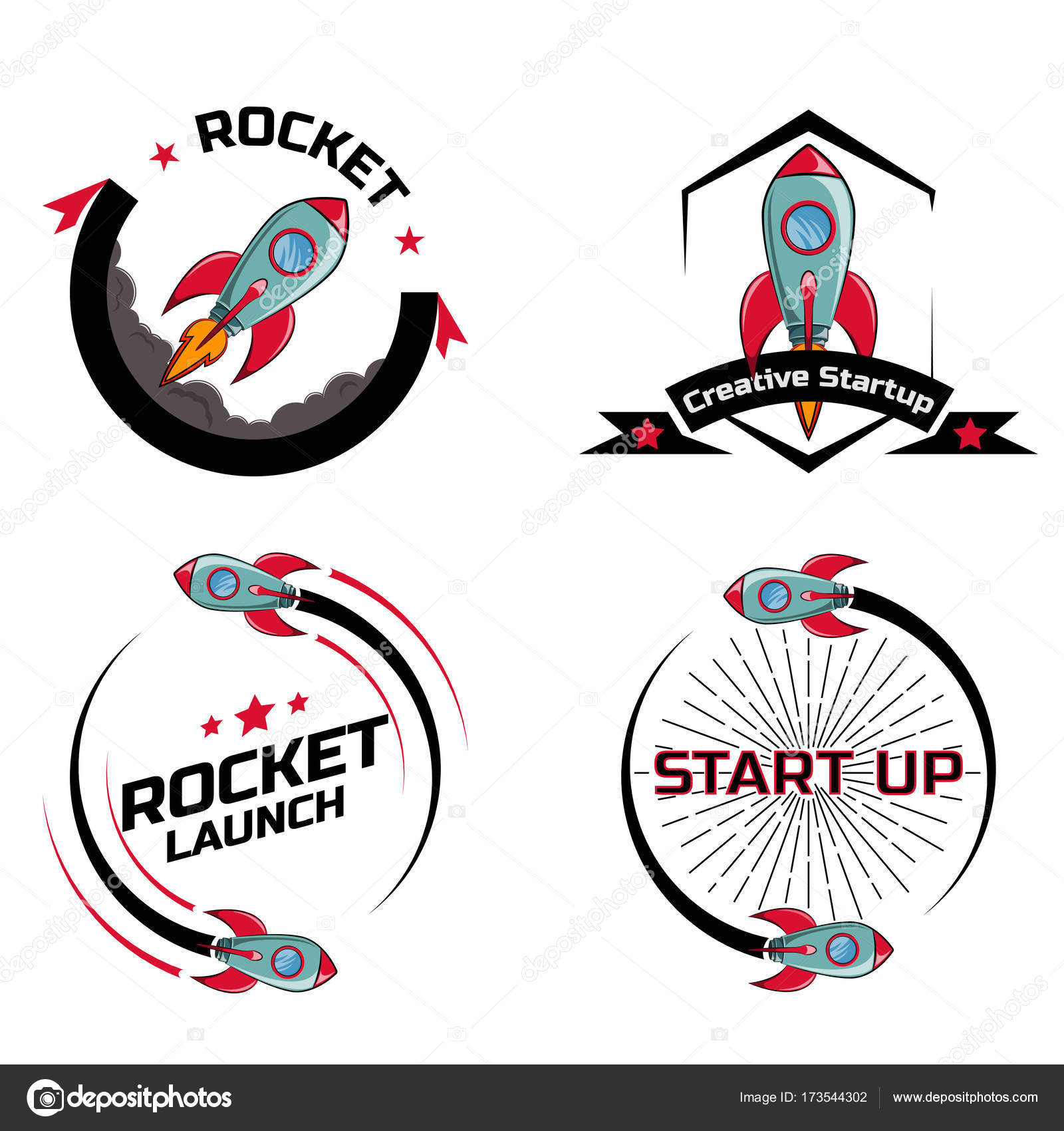 Set logo Space rocket ship Stock Vector by ©3t0n4k.gmail.com 173544302