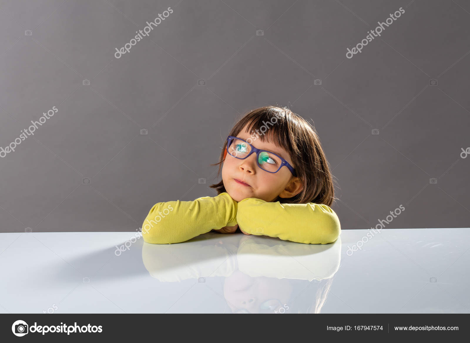 Kid critical thinking with serious little child and gifted thoughts ...