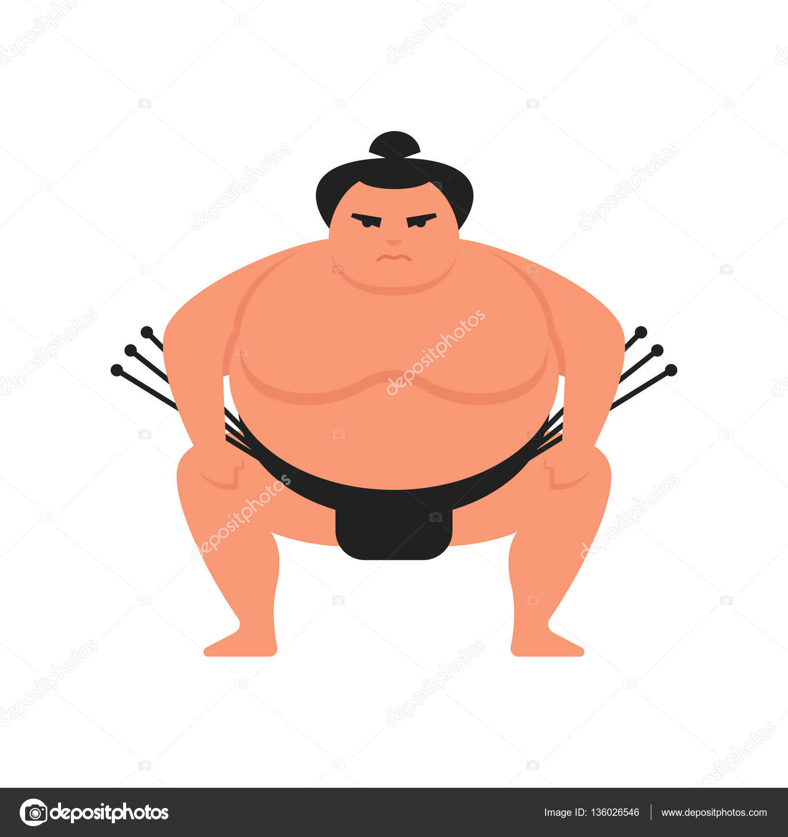 Vector flat style illustration of sumo wrestler Stock Vector by ...