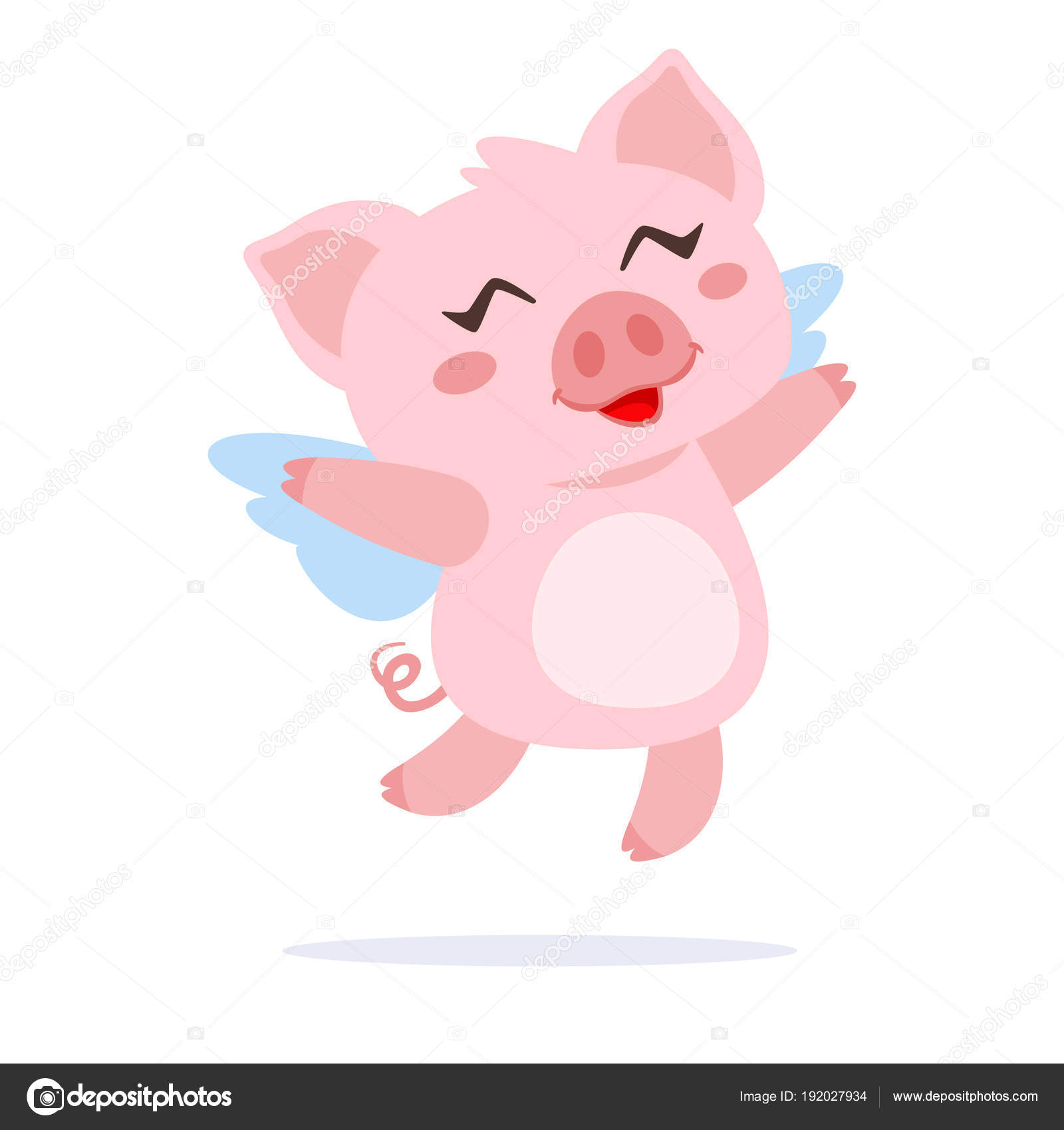 Cute Cartoon Flying Pigs
