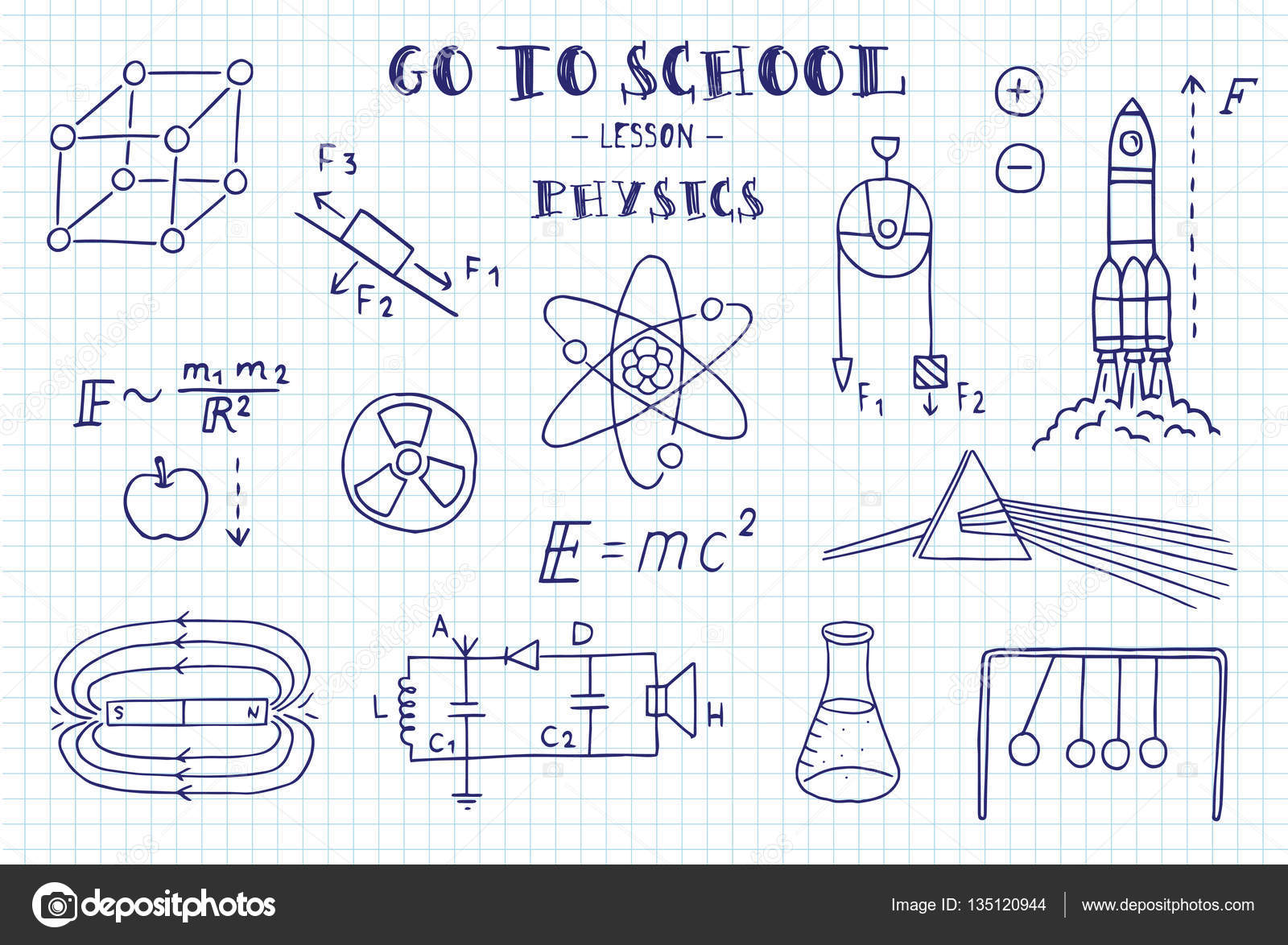 Hand drawn signs of physics Stock Vector Image by ©WINS86 #135120944