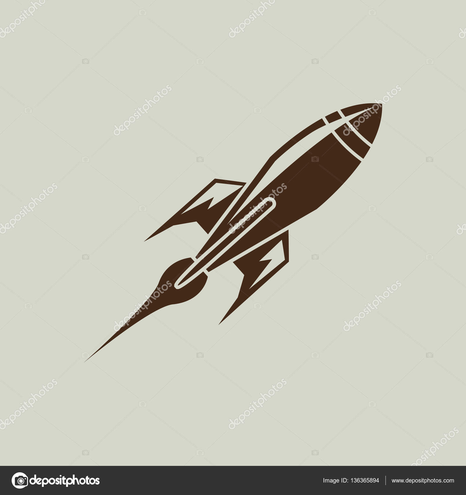 Rocket simple icon Stock Vector by ©risovalka2015.gmail.com 136365894