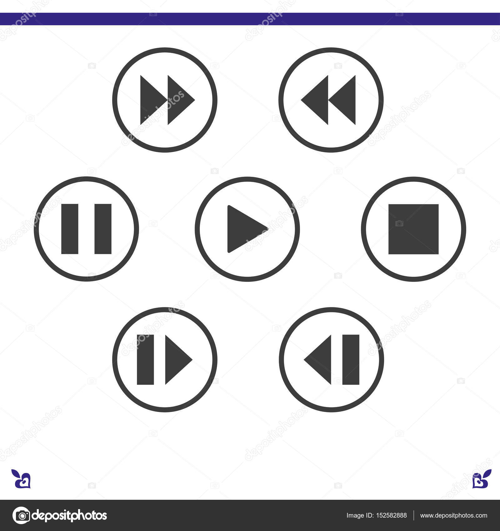 Media player control buttons Stock Vector by ©risovalka2015.gmail.com ...