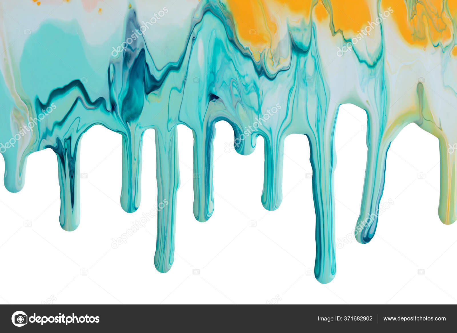 Color Dripping Paint White Background — Stock Photo © DevidDO #371682902