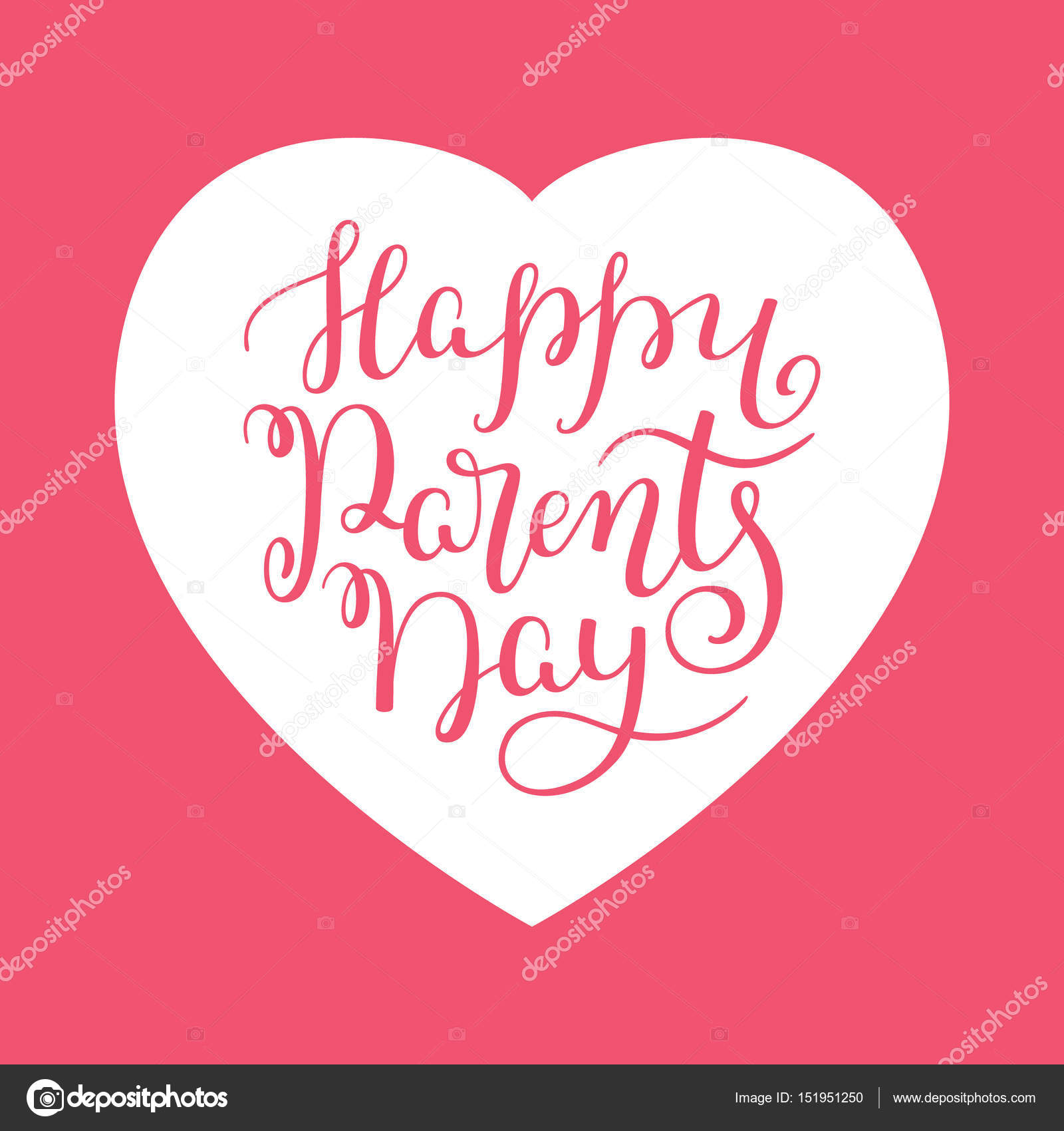 Happy Parents Day hand lettering with heart. — Stock Vector © homari ...