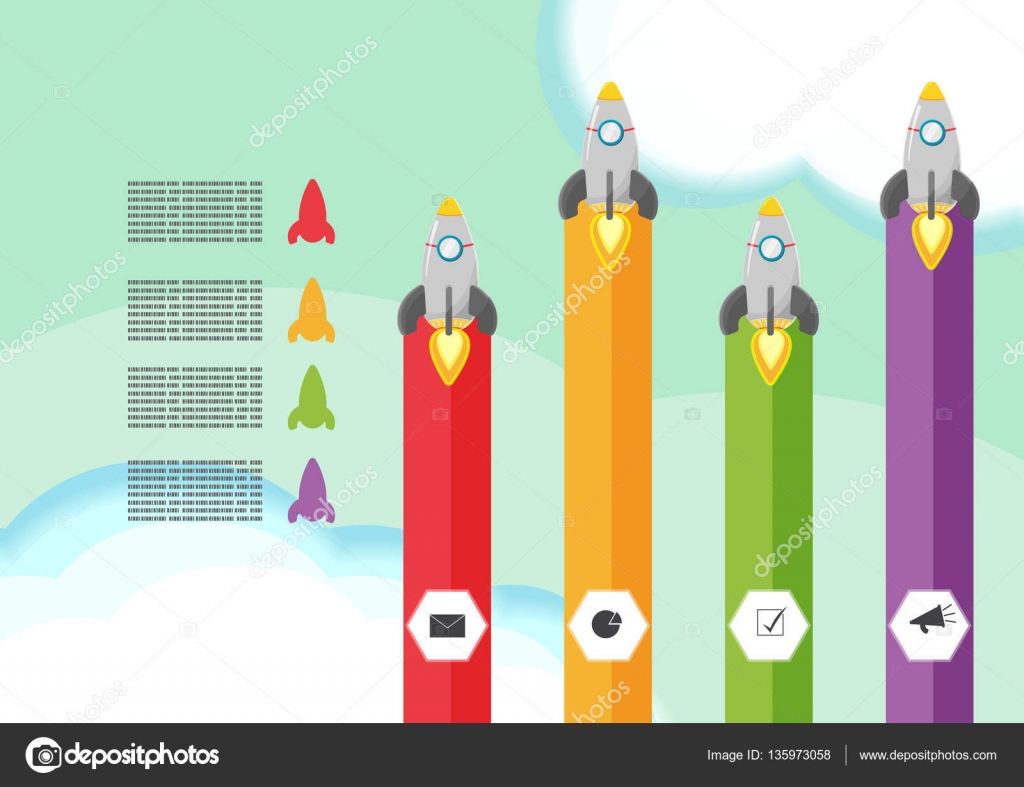Rocket Info graphic Presentation Template vector Stock Vector by ...