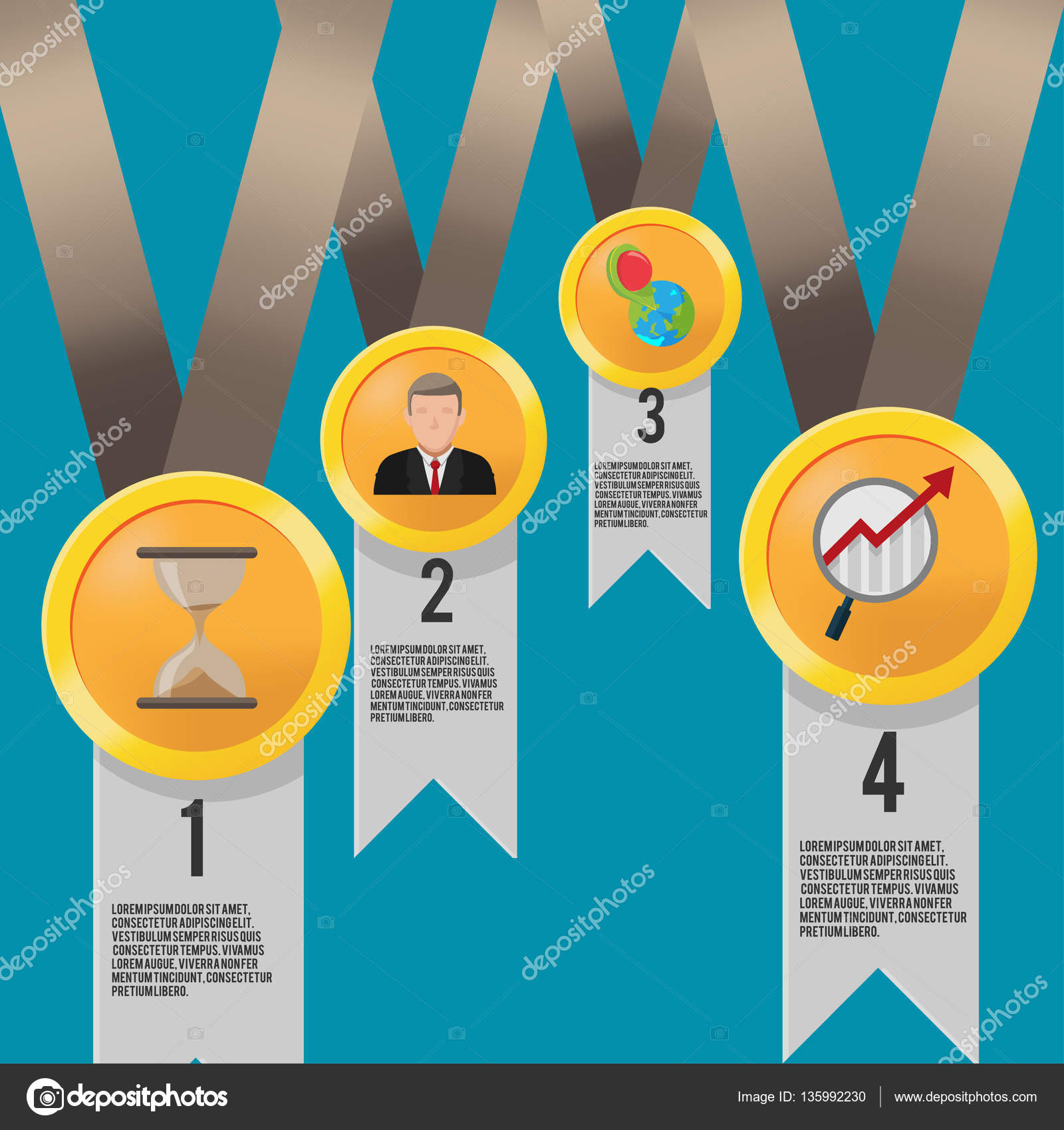 Gold Reward Business Icon Template Vector Stock Vector Image by ...