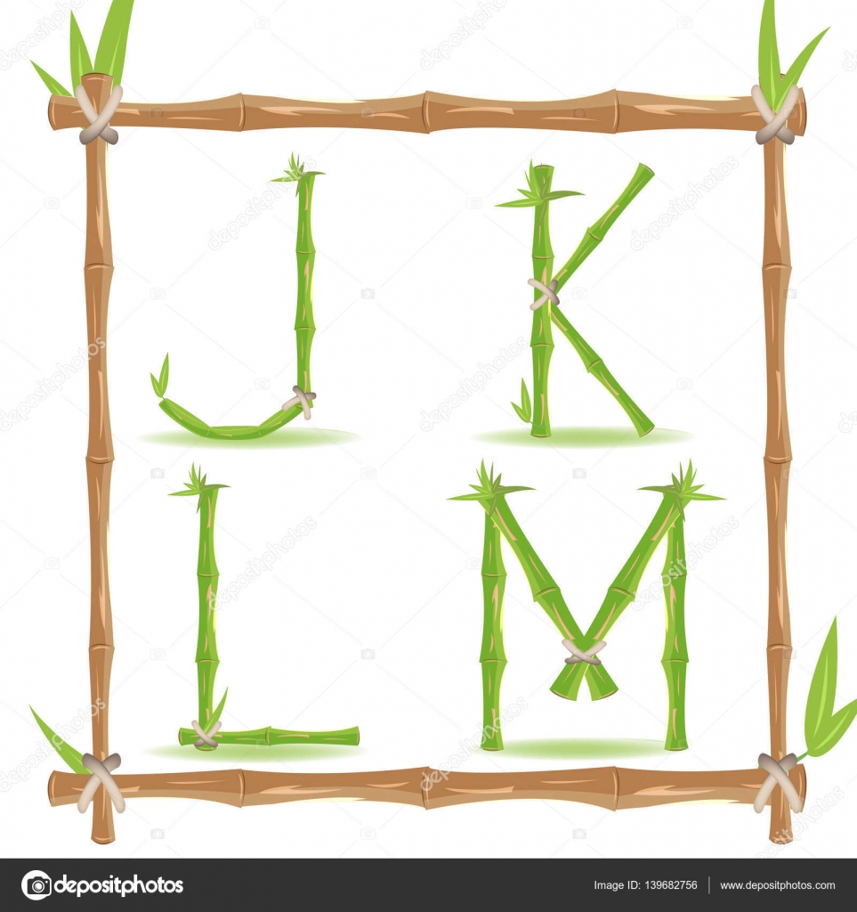 Bamboo Letter Alphabet Green Set C Vector Stock Vector Image by ...