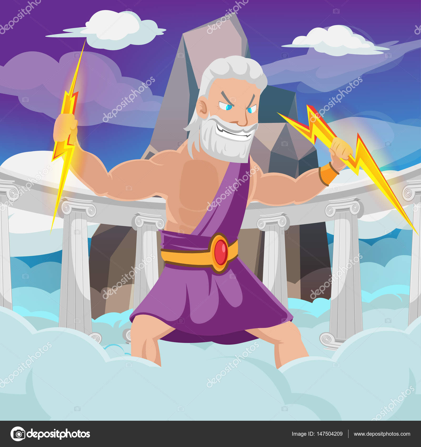 Greek God Thunder High Heaven Vector Stock Vector Image by ©pszaber ...