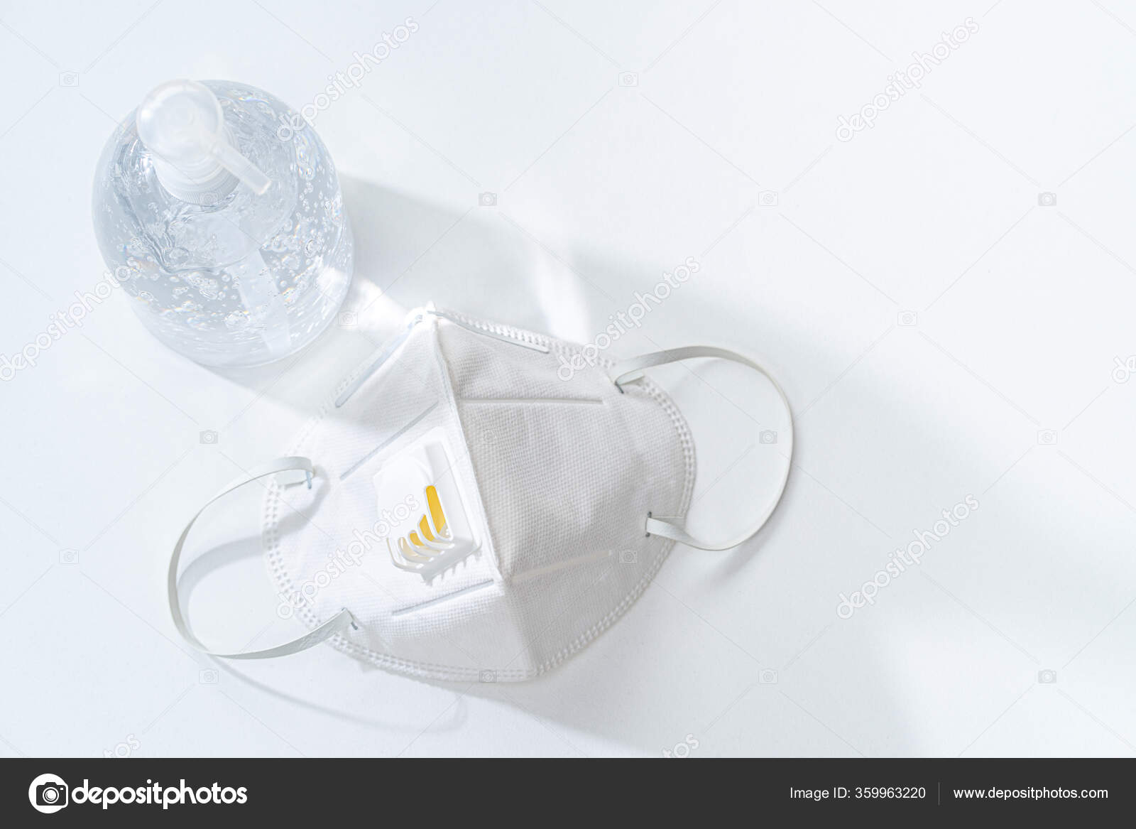 Septic Hand Gel N95 Mask White Table Health Concept Room — Stock Photo ...