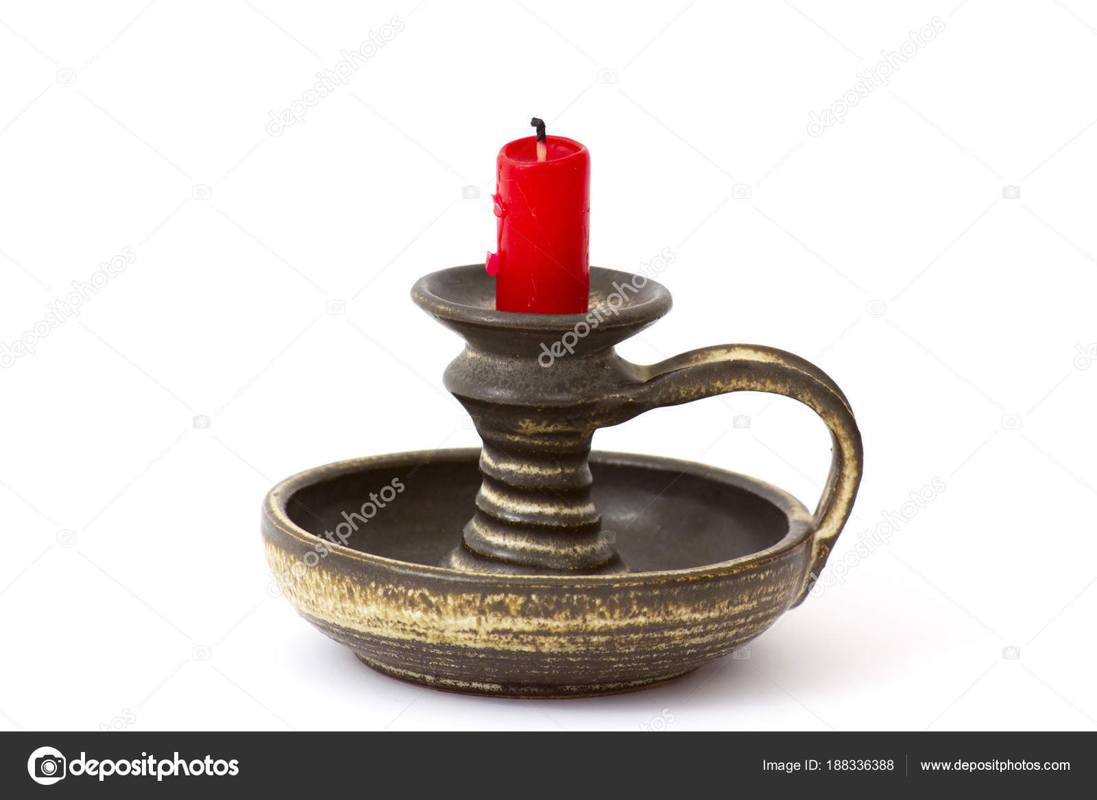 Retro candlestick with candle, isolated on white — Stock Photo © mira ...