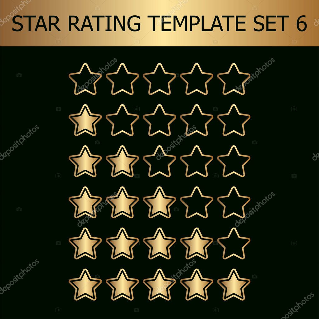 Valoraci n de la calificaci n de estrellas vectoriales. Ilustraci n con gradiente dorado ...