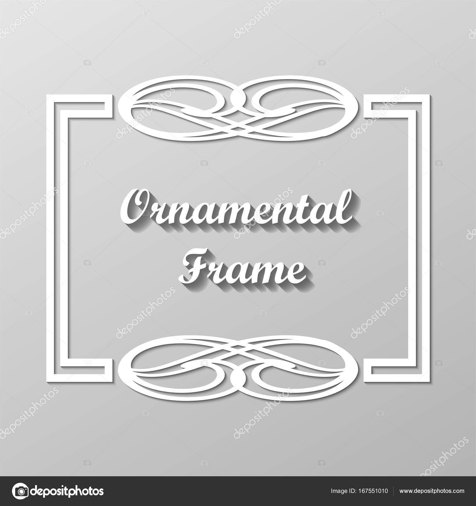 White vector decorative frame with place for text. Template for ...