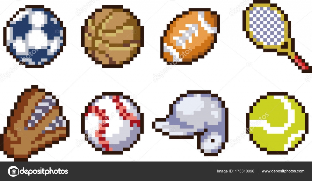 Set of pixel sport icons Stock Vector Image by ©Sergeymarkov #173310096