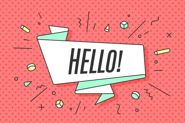 Hello Lettering Banner Poster Sticker Concept Text Hello Icon Message ...