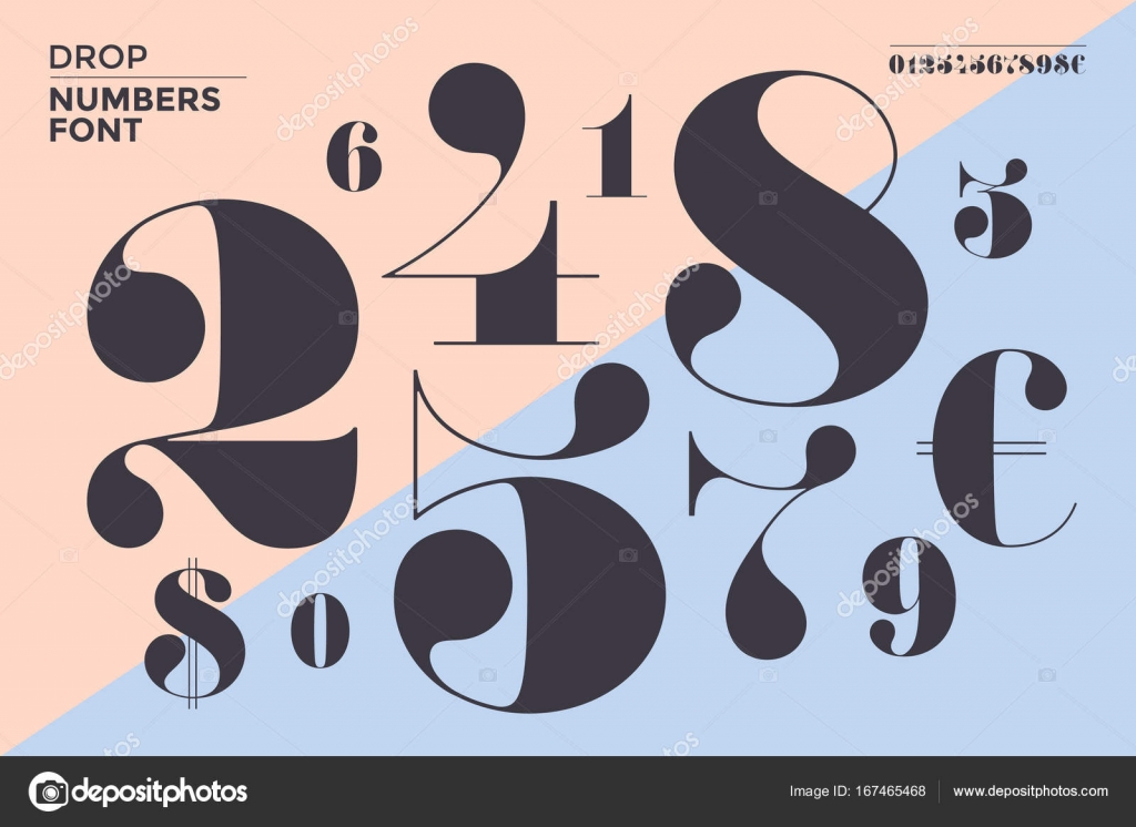 Oude Franse Symbolen Getallen In Klassieke Franse Didot Stockvector