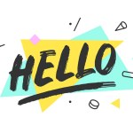Hello Lettering Banner Poster Sticker Concept Text Hello Icon Message ...
