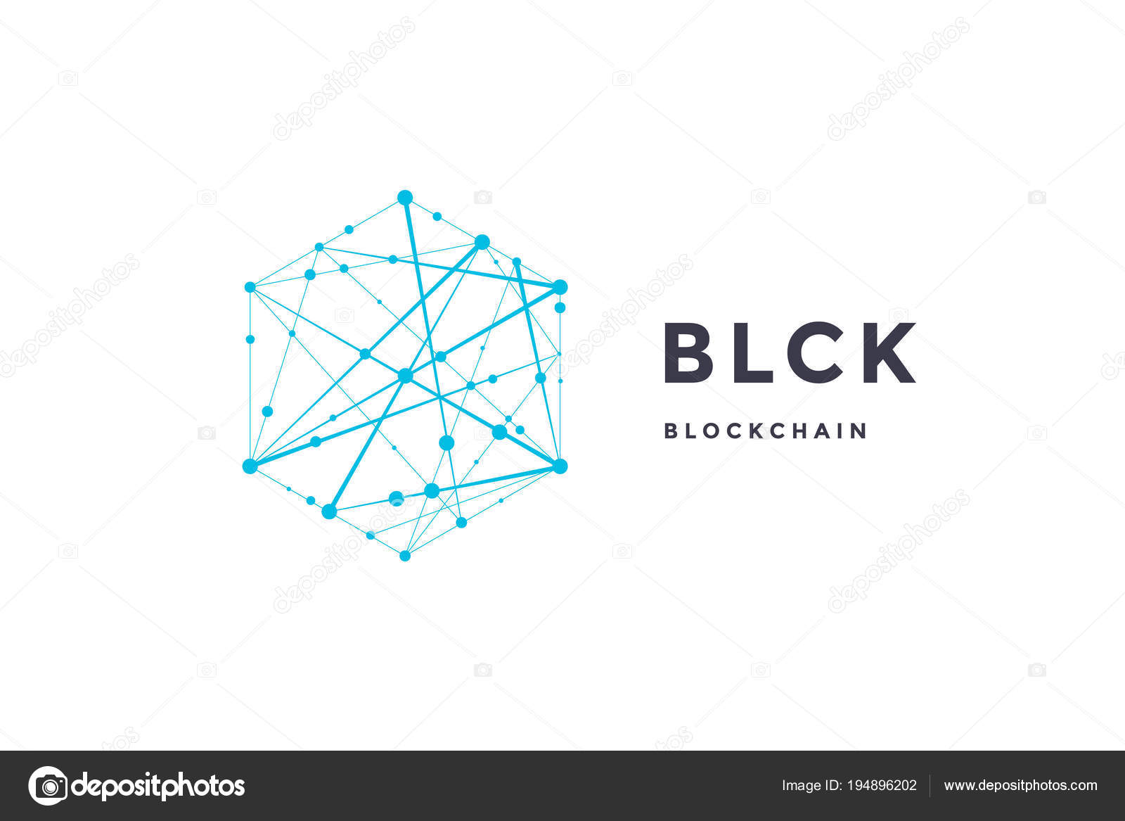 Template Label Blockchain Technology Hexagon Connected Lines Brand ...