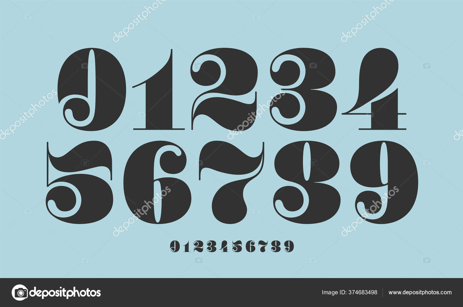 Number Font Font Numbers Classical French Didot Didone Style ...