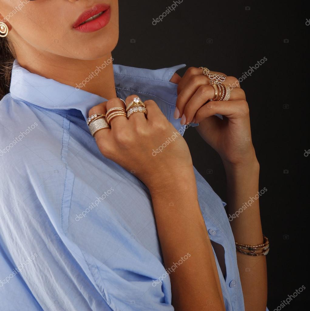 Gold jewelry on human model Stock Photo by ©shutterman 127313416
