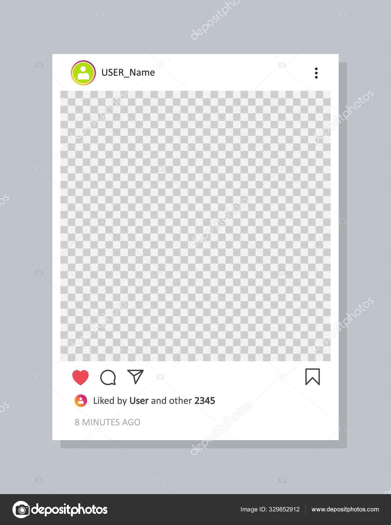 Frame for your photo for social network post. Transparent background ...