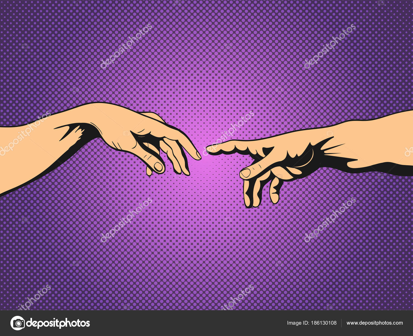Creation Of Adam Hands Vector Clipart