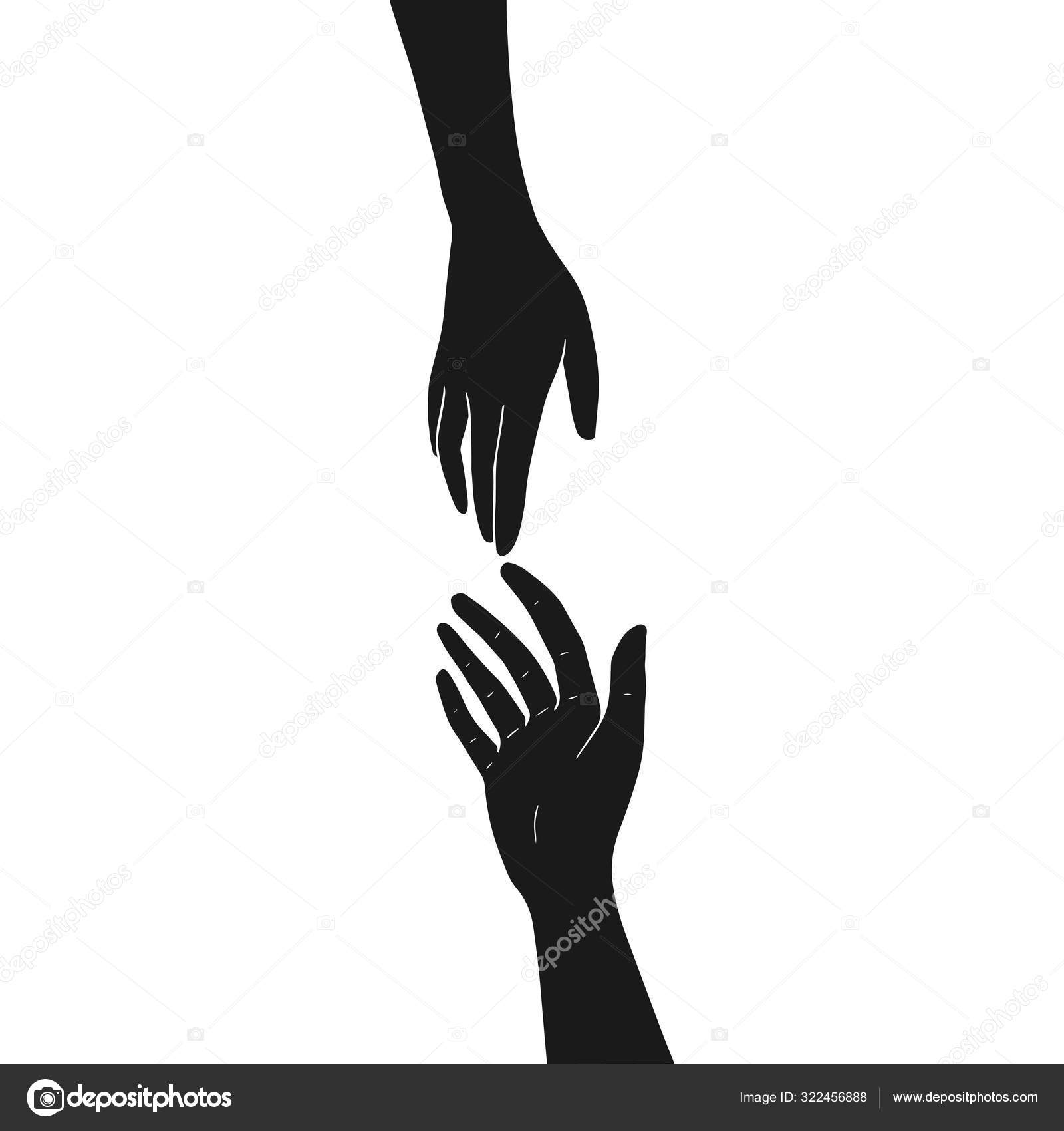 Hands Reaching Silhouette
