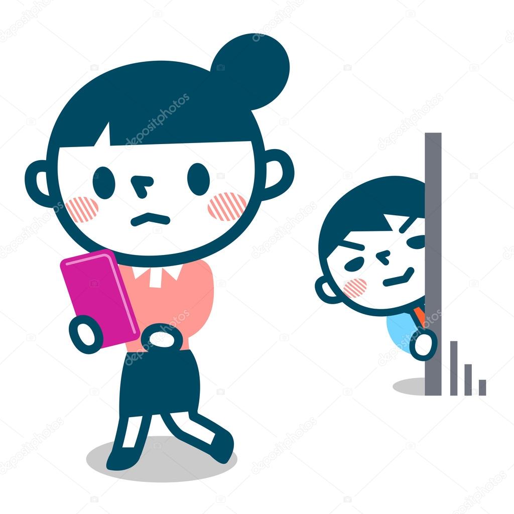 Young women to be targeted by a stalker Stock Vector by ©ankomando ...