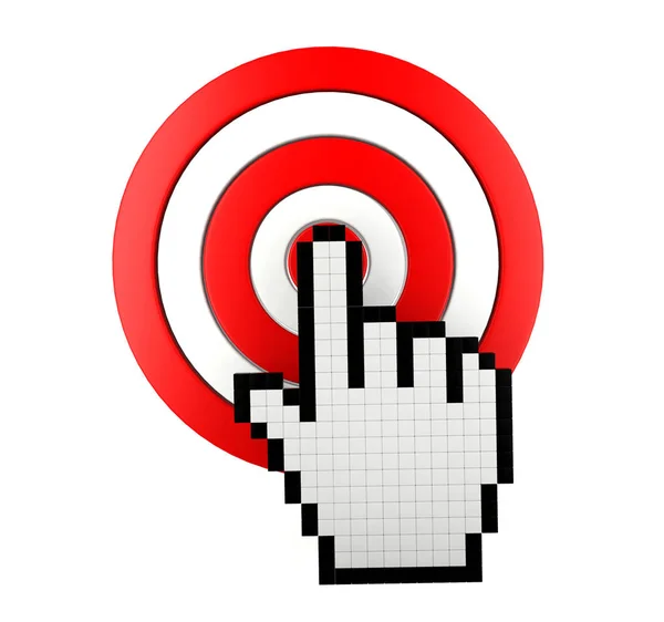 Hand cursor and the target Stock Photo by ©sirgunchik 201362166