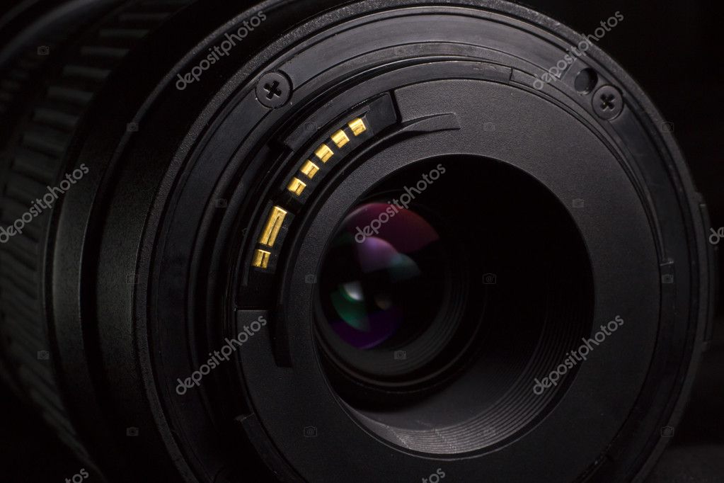 Telephoto lens aperture mount. DSLR lens back. — Stock Photo © An147 ...