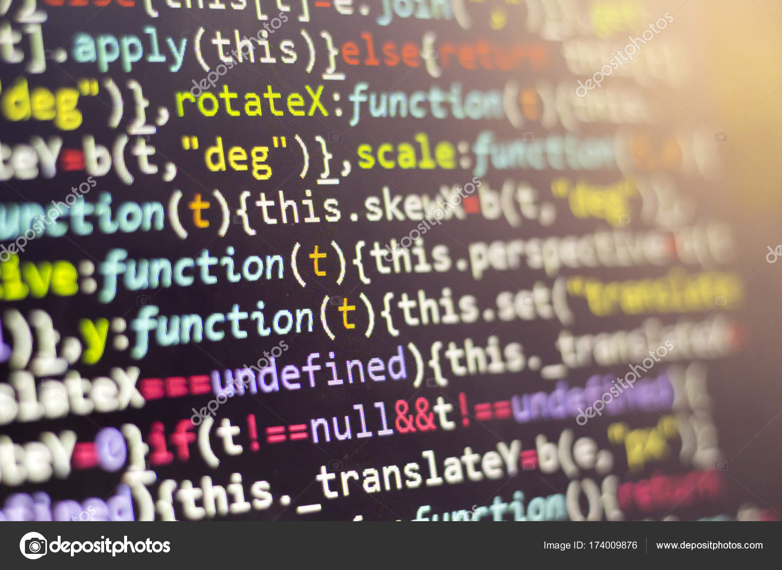 Minificated web development javascript code close up. Abstract ... Minificated web development javascript code close up. Abstract ...