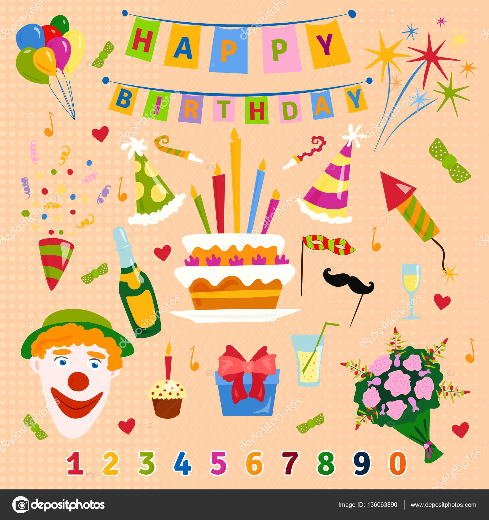 Happy Birthday symbols vector. Stock Vector Image by ©luplupme.gmail ...