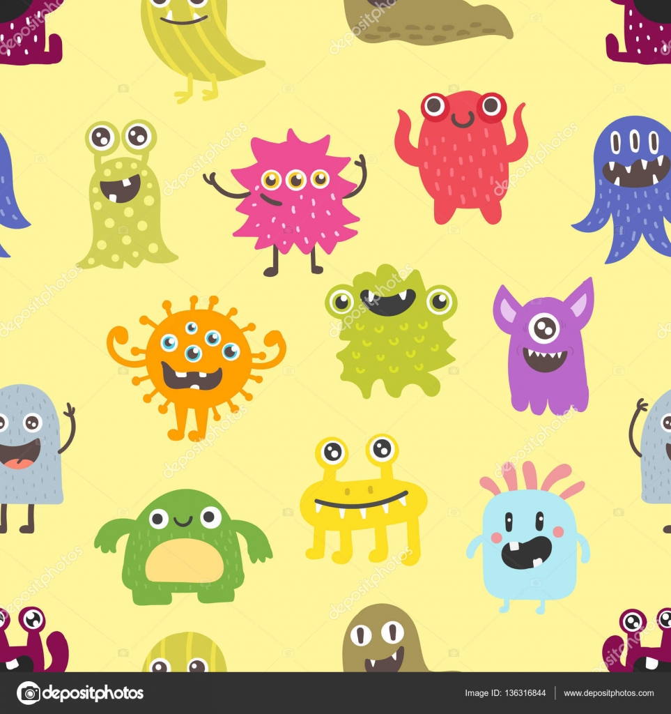 Cute monsters seamless pattern vector. Stock Vector by ©luplupme.gmail ...