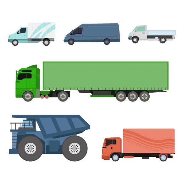 Set of icons cars and truck for transportation cargo vector illu ...