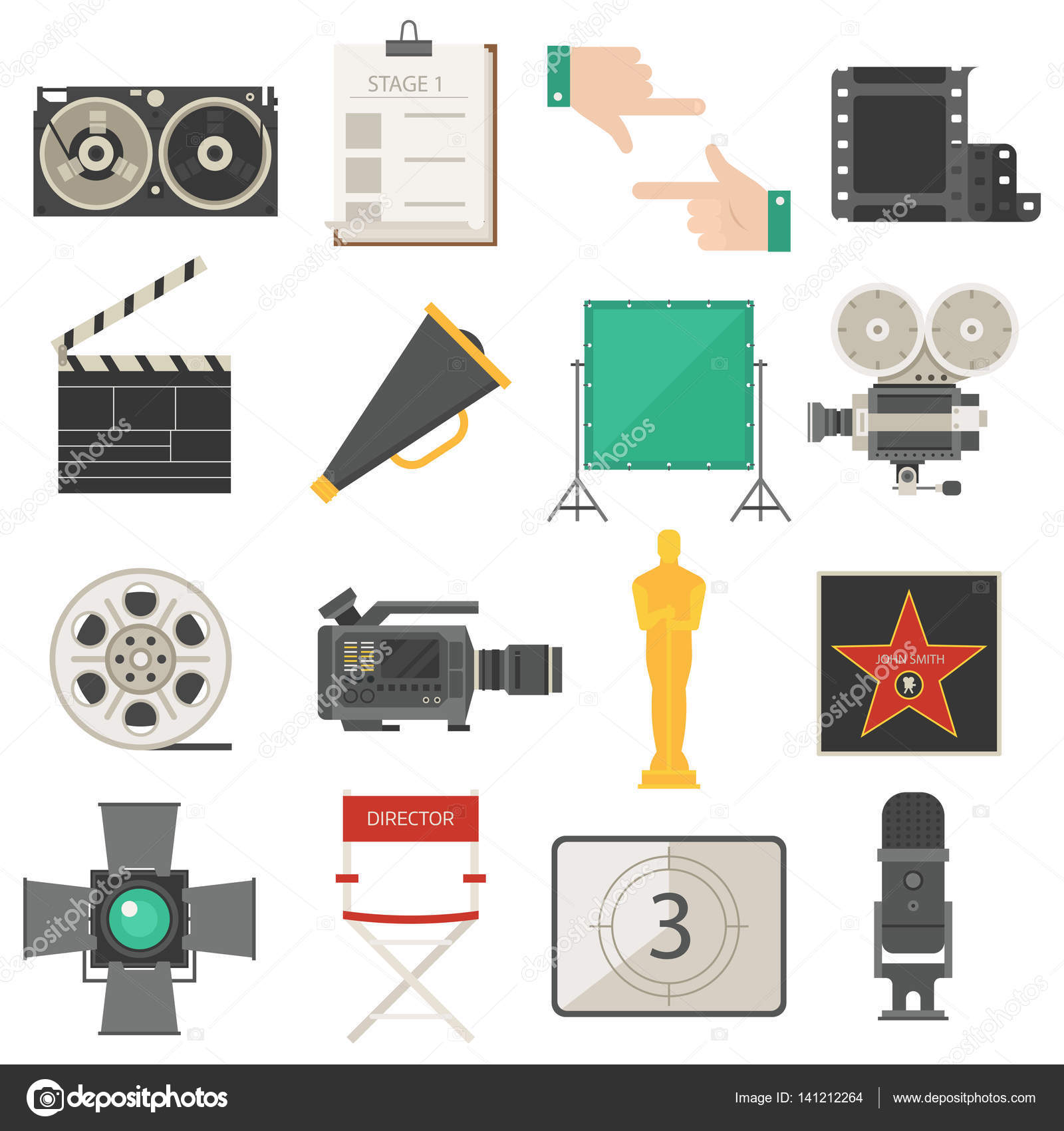 Iconos de símbolos de cine vector conjunto ilustración . Vector de ...