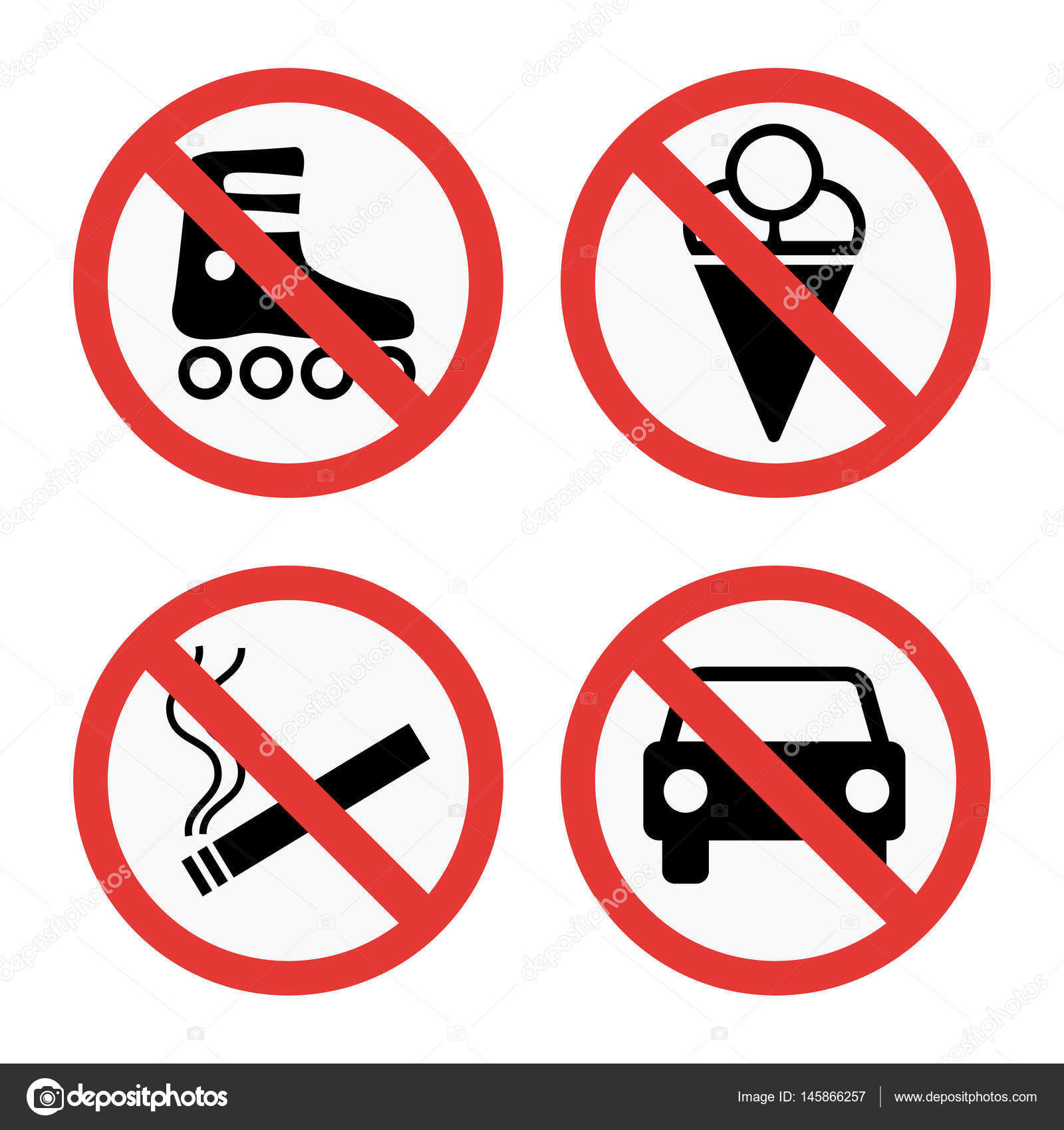 Señalización de prohibición set información de seguridad vector ...