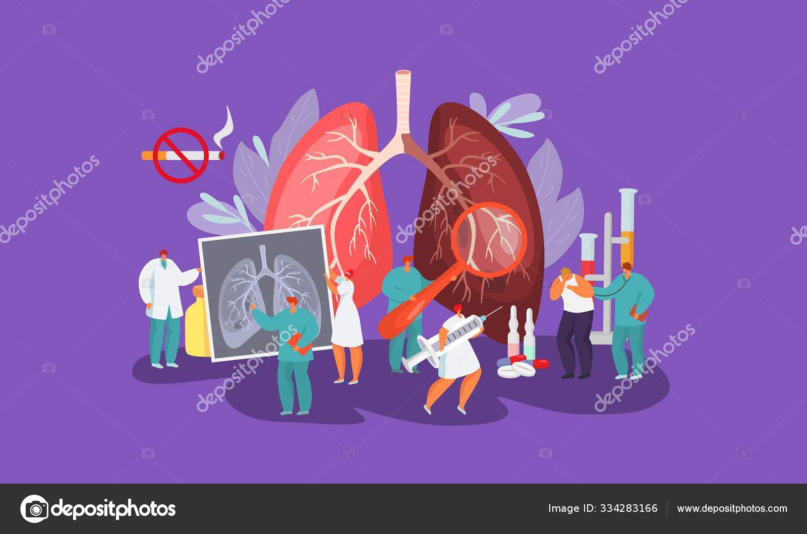 Enfermedad de los pulmones, pacientes y médicos de trabajo equipo ...
