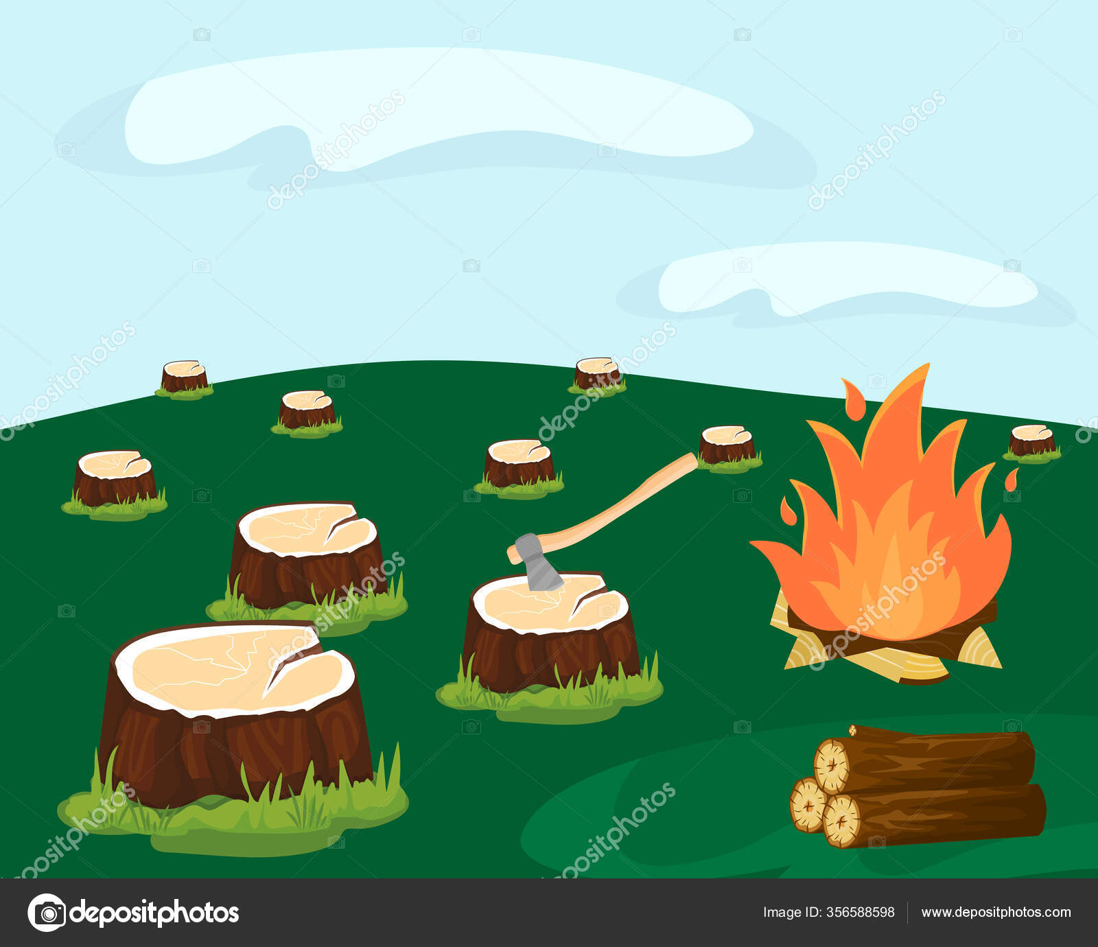 Illegal Logging Clipart